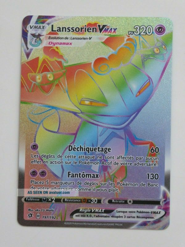 Carte POKEMON - Lanssorien Vmax PV 320 Rainbow 197/192 Clash Des ...