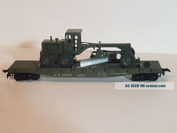 Cox U. S. Army Flat Car With Road Grader - MIB - HO Scale | #31840604