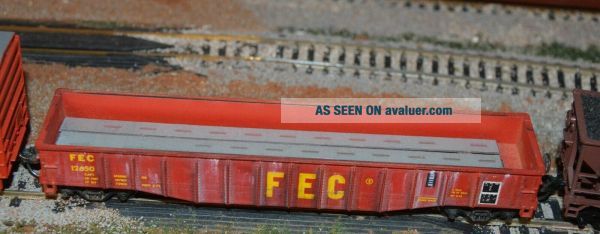 HO Scale Athearn FEC 50’ Gondola With Flat Steel Load Train | #31896920