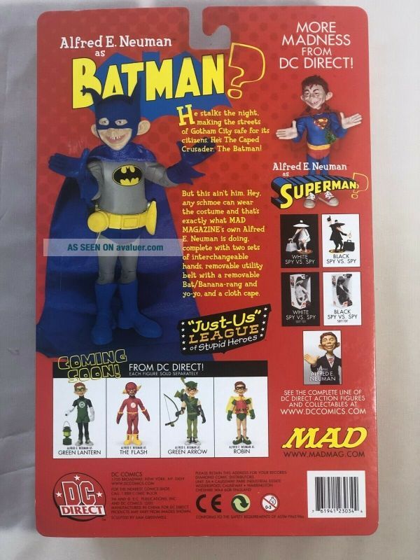 DC Direct MAD Series 1 Alfred E Neuman Batman Just Us League MOC ...