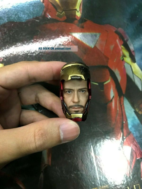 1/6 Hot Toys MMS132 Iron Man 2 Mark VI Tony Stark Head Sculpt In Mask ...