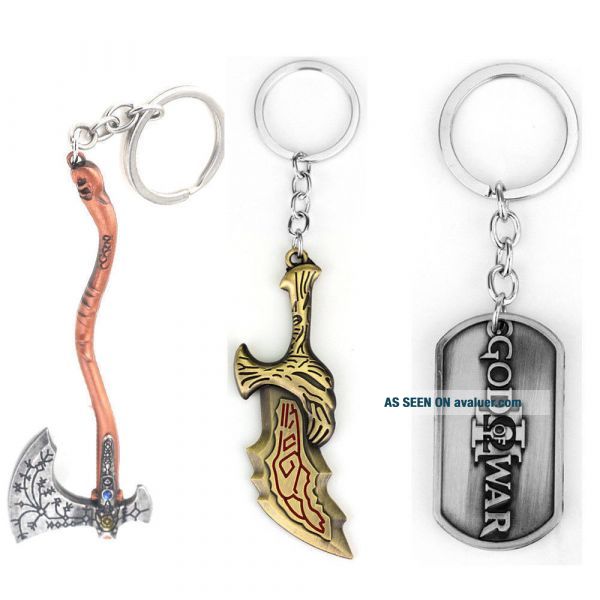 God Of War Action Figure Kratos In Ares Weapons Knife Sword Keychain ...