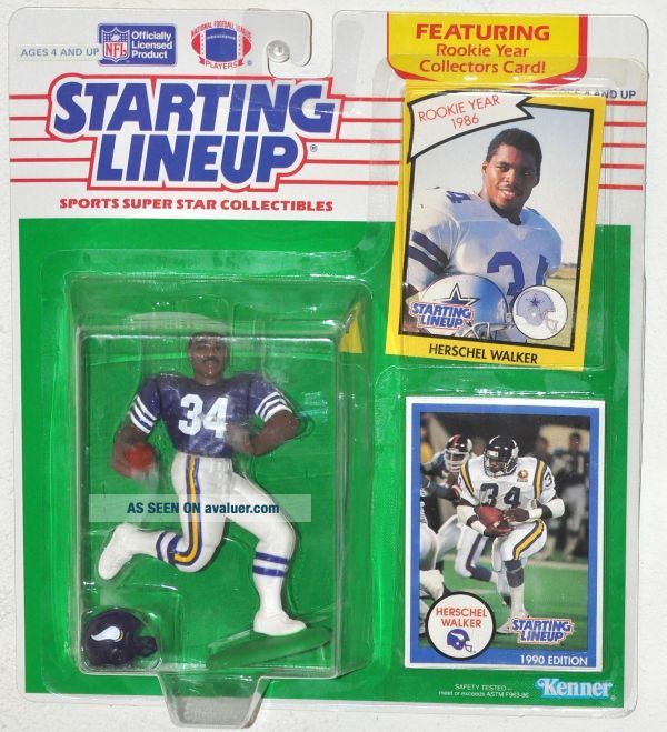 Kenner 1990 Starting Lineup NFL Herschel Walker 34 MN Vikings & Cards ...