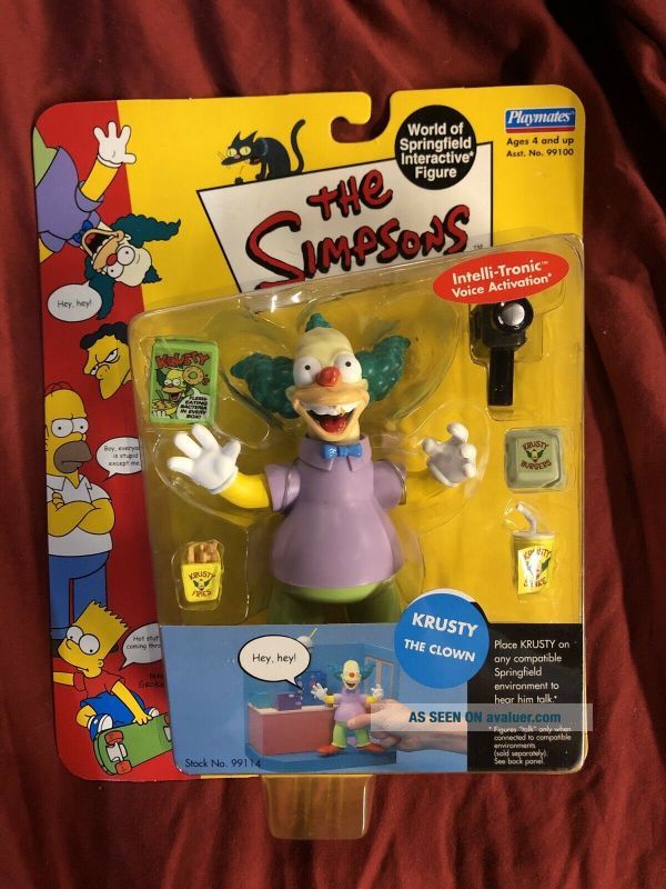 Simpsons Krusty The Clown Action Figure WOS MOC Series 1 World Of ...