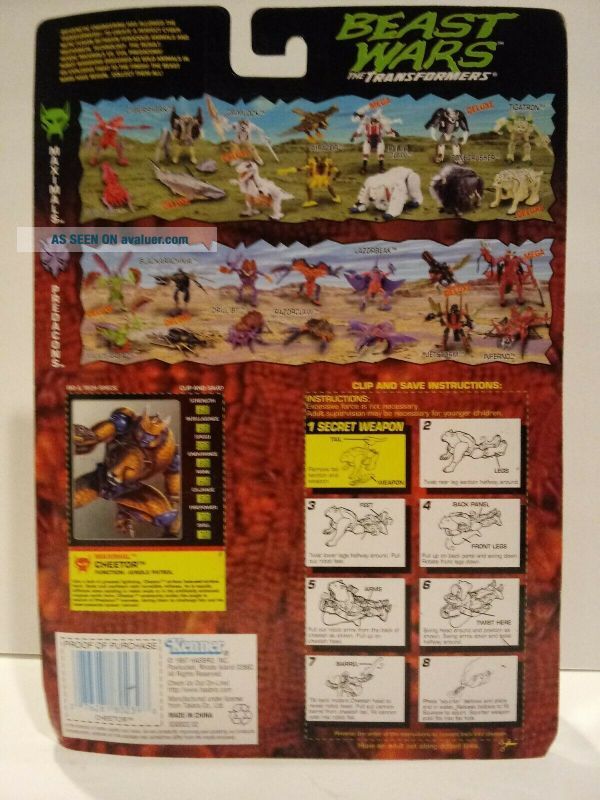 1997 Transformers Beast Wars Cheetor Deluxe Green Eyes Heroic Maximal ...
