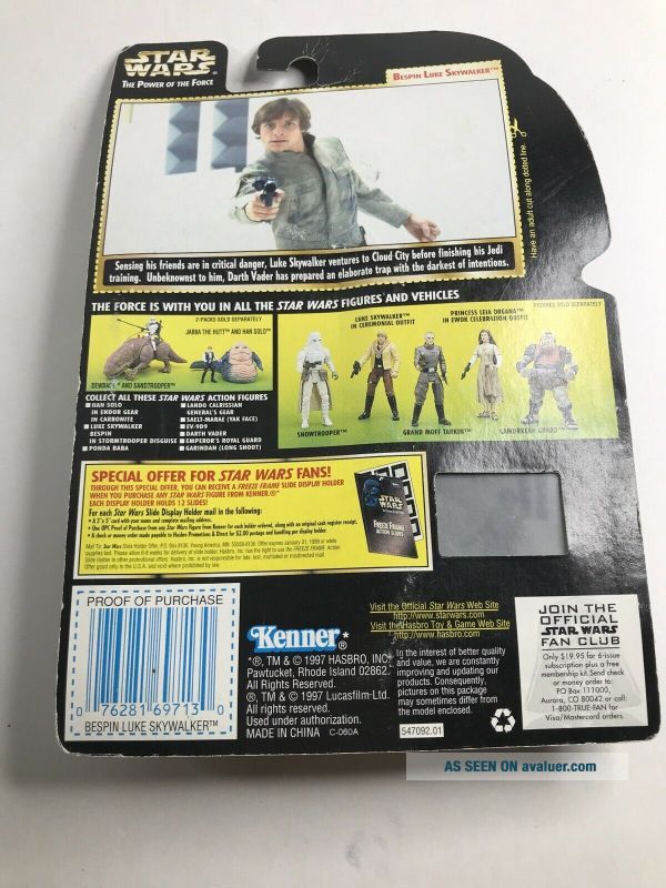 Star Wars Power Of The Force Bespin Luke Skywalker Kenner 1997 Freeze ...