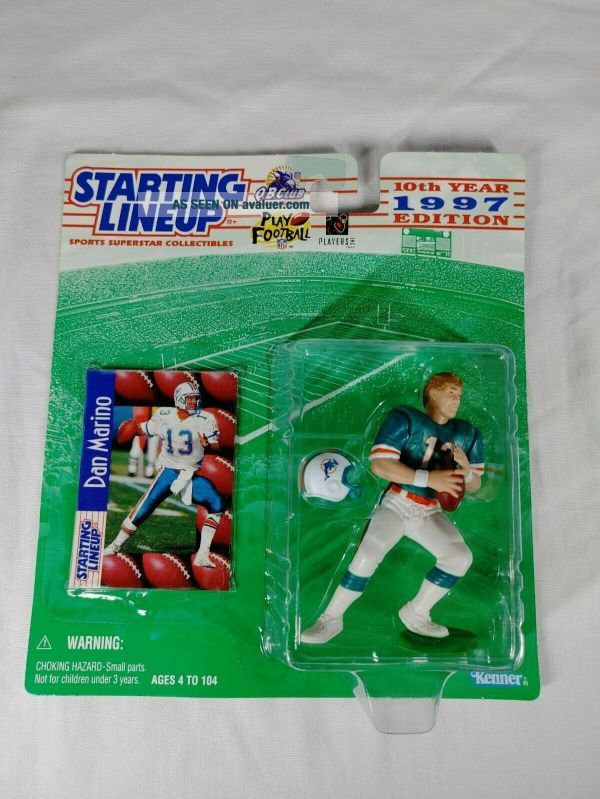 1997 STARTING LINEUP NFL Dan Marino Miami Dolphins Football Kenner SLU ...