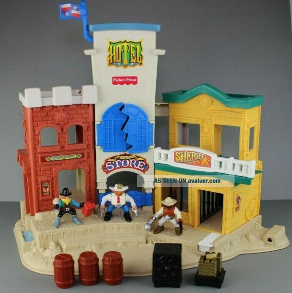 Fisher Price Great Adventures Wild West Western Town Cowboy Figures ...