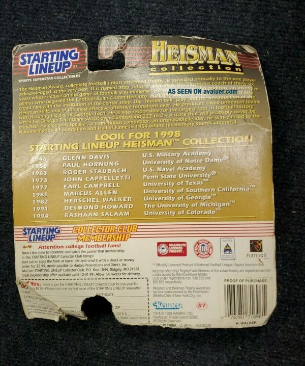 1998 Herschel Walker Georgia Bulldogs Starting Lineup Heisman Ships In ...