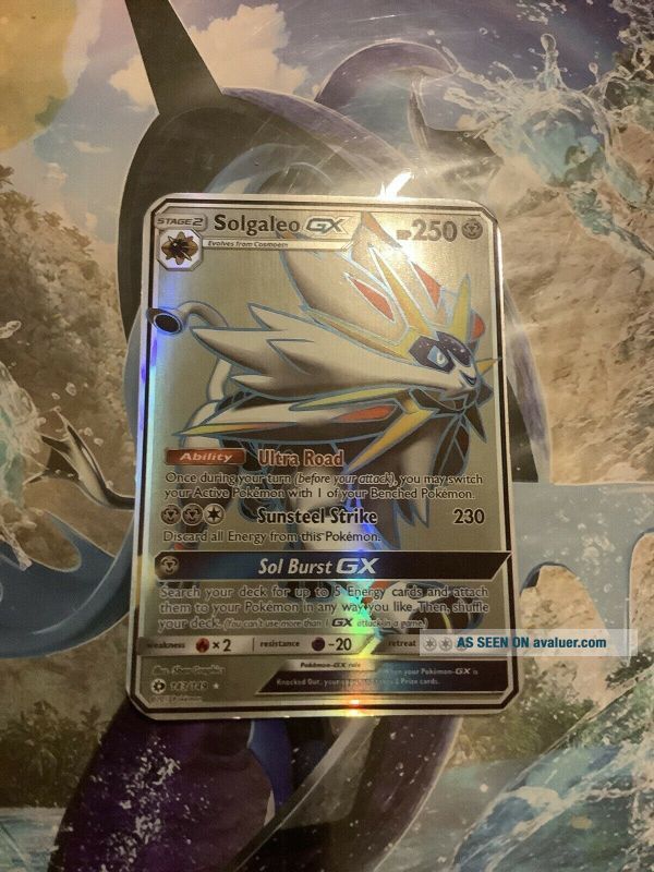 Pokemon Card Solgaleo GX 143/149 Ultra Rare Full Art Sun And Moon Pack ...