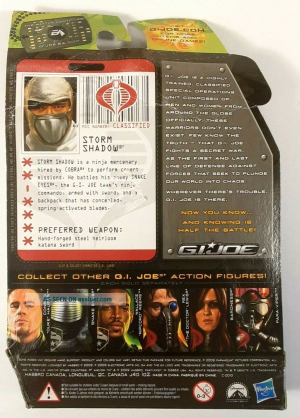 GI Joe The Rise Of Cobra Storm Shadow Arctic Assault Unmasked Variant ...