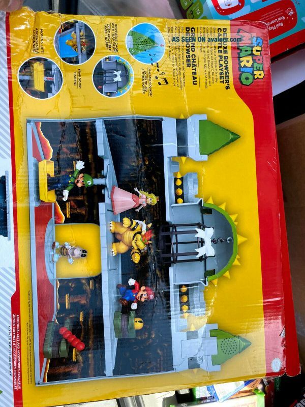 Bowser Deluxe Castle Playset Mario Fireballs Hidden Traps Action Figure ...