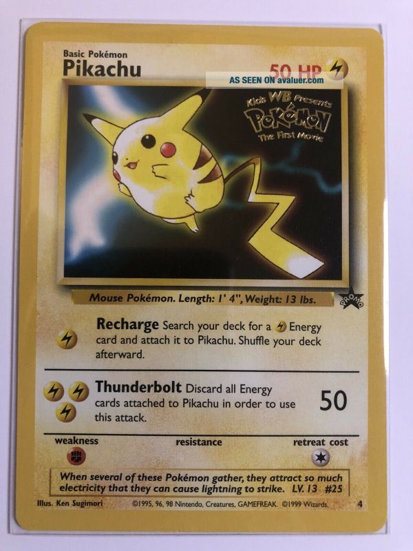 Pokemon - PIKACHU Black Star WB Stamped Movie Promo | 4 NM WOTC | #32463709