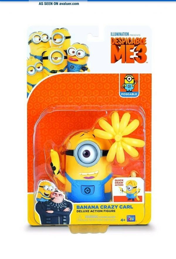 Despicable Me Minions Deluxe Action Figure Banana Crazy Carl Figure ...