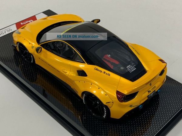 1/18 Ferrari 488 Liberty Walk LB Performance In Pearl Yellow Carbon BBR ...