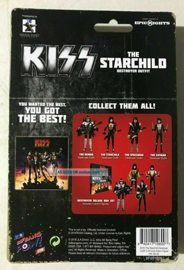 KISS Destroyer The Starchild Bif Bang Pow 3 3/4 - Inch Action Figure ...