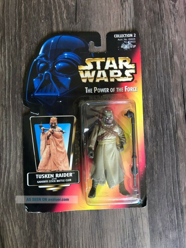 STAR WARS POWER OF THE FORCE RED CARD TUSKEN RAIDER WITH GADERFFI STICK ...
