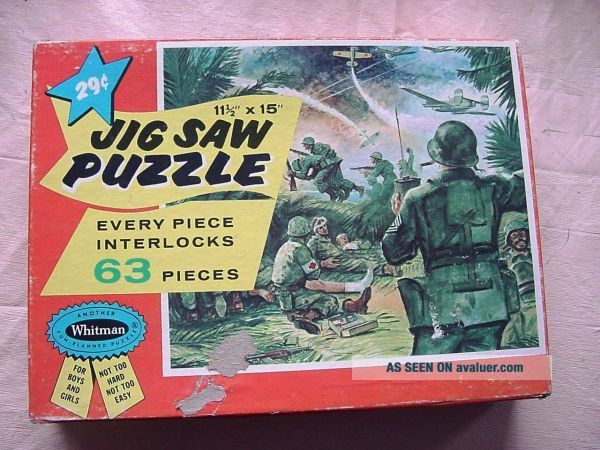 Vintage Whitman Children 63 Piece WWII Puzzle Soldiers Fighting And ...