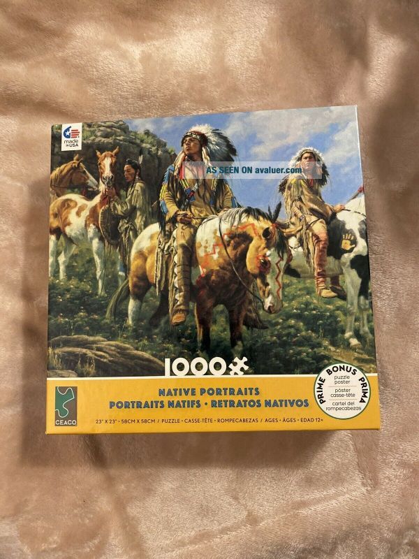Ceaco 1000 Piece Jigsaw Puzzle Native Portraits Warriors Return Horse ...