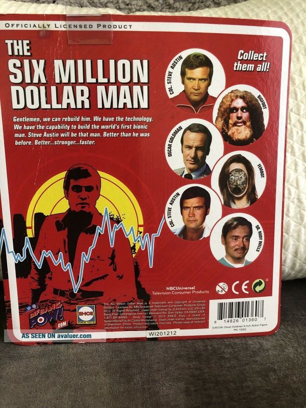 EMCE Biff Bang Pow Six Million Dollar Man Oscar Goldman 8 Inch Action ...