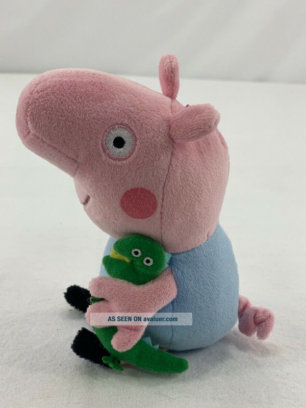 TY Beanie Baby Peppa Pig Brother George W/ Mr. Dinosaur 7 " Pink/Blue ...