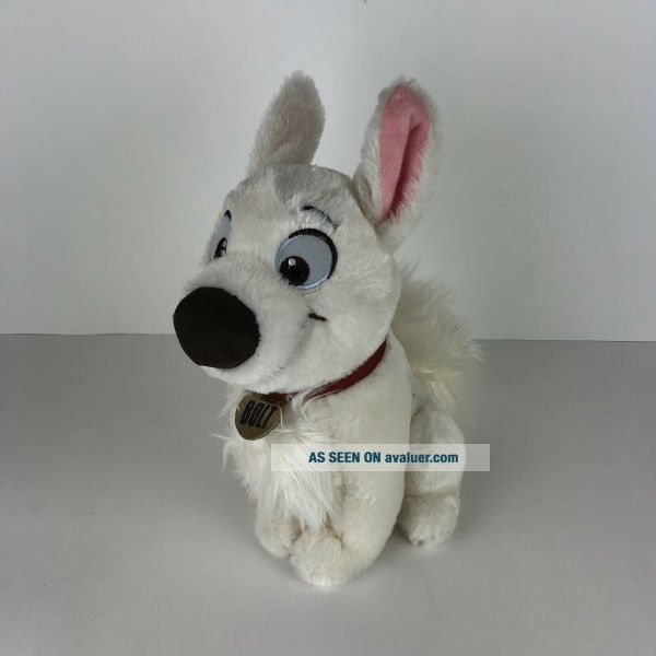 Authentic Disney Park Bolt Puppy Dog White Red Collar 12 " Plush ...