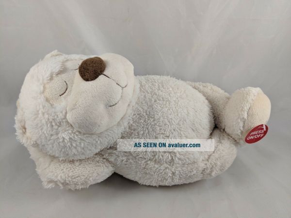 Sound N Light Animatronics White Bear Plush SNORES 12 " Long Stuffed ...