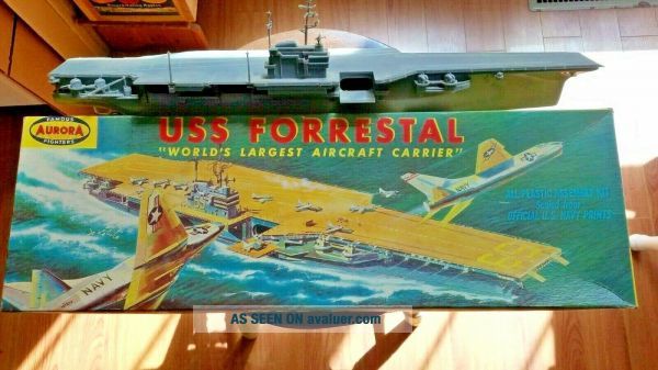 Aurora USS Forrestal Aircraft Carrier Plastic Model Kit 701 - 249 Parts ...