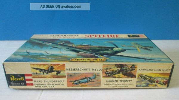 VINTAGE 1963 REVELL MODEL KIT SUPERMARINE SPITFIRE MK II PLANE | #33188592