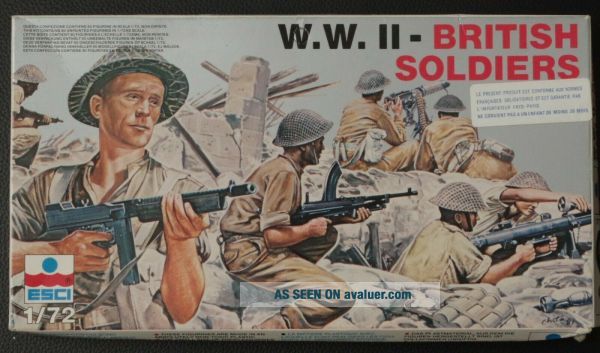 Vintage Esci 1:72 Scale WWII British Soldiers - Plastic Model Figures ...