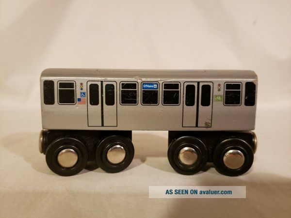 Munipals Wooden Subway Train Chicago CTA Blue Line W Thomas & Brio Ld ...