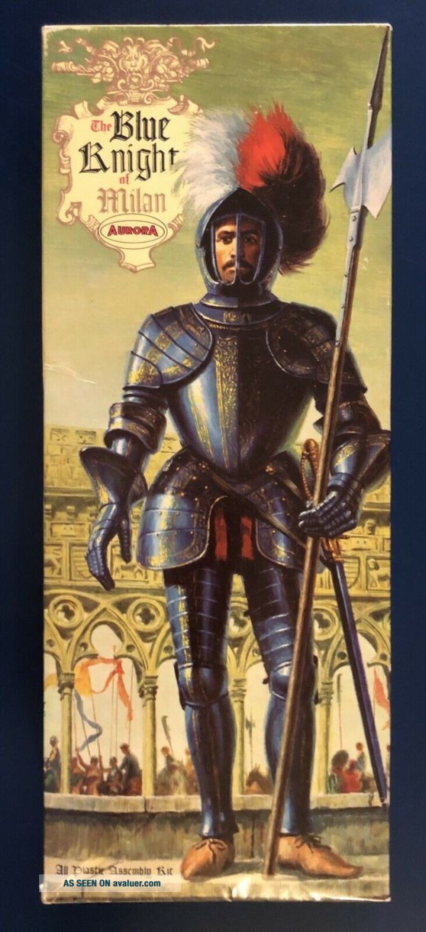 RARE 1963 AURORA ' THE BLUE KNIGHT OF MILAN ' PLASTIC MODEL KIT [BOX ...