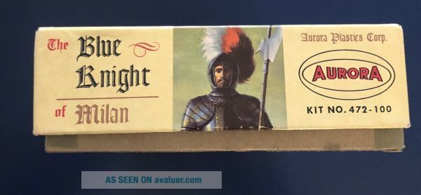 RARE 1963 AURORA ' THE BLUE KNIGHT OF MILAN ' PLASTIC MODEL KIT [BOX ...