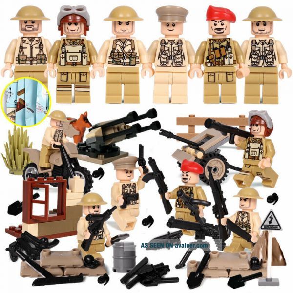 WW2 British Custom Military Army Soldier Figures Building Block Set ...