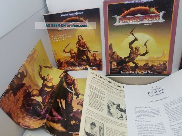 1991 Rare Vintage Dungeons & Dragons Dark Sun Box Set COMPLETE ...
