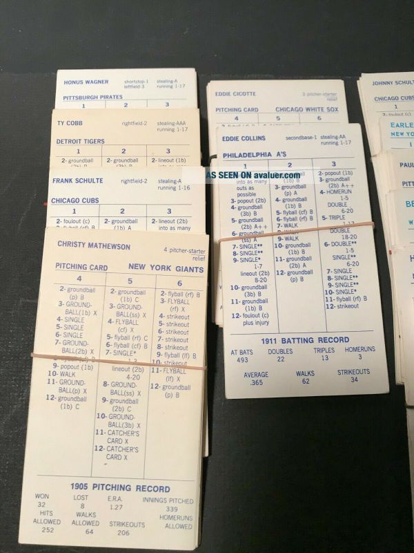 Comp 42 Team Old Timers Team Set Strat - O - Matic Baseball 27 Yankees ...