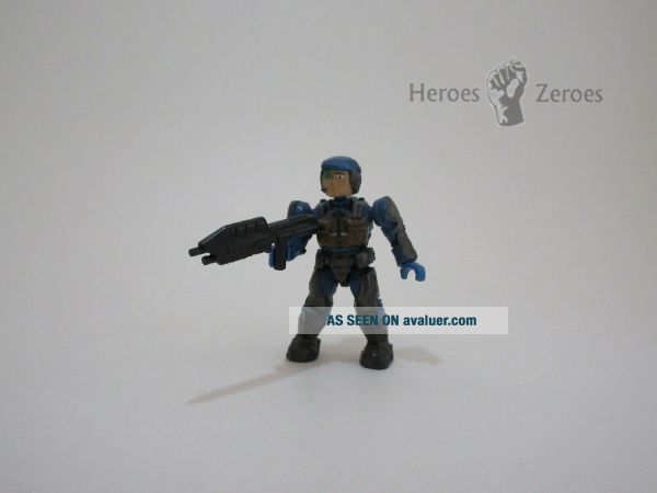 Halo Mega Bloks UNSC Blue Marine Human Face With Assault Rifle Figure ...