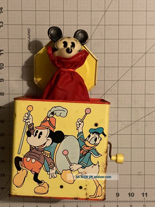 1950’s VINTAGE MICKEY MOUSE JACK IN THE BOX CARNIVAL Toys Walt Disney ...