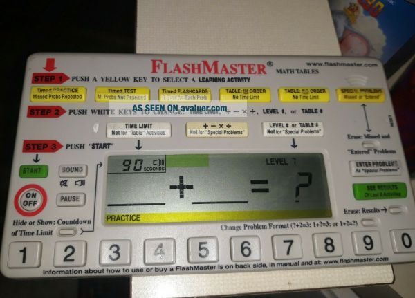 FlashMaster Flash Master Math Tables Learning Activity Electronic Home ...
