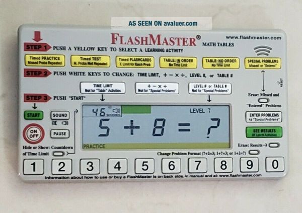 FlashMaster Flash Master Math Tables Learning Activity Electronic Home ...