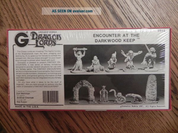 Grenadier Miniatures 2025 Encounter At Darkwood Keep Shrinkwrap Box ...
