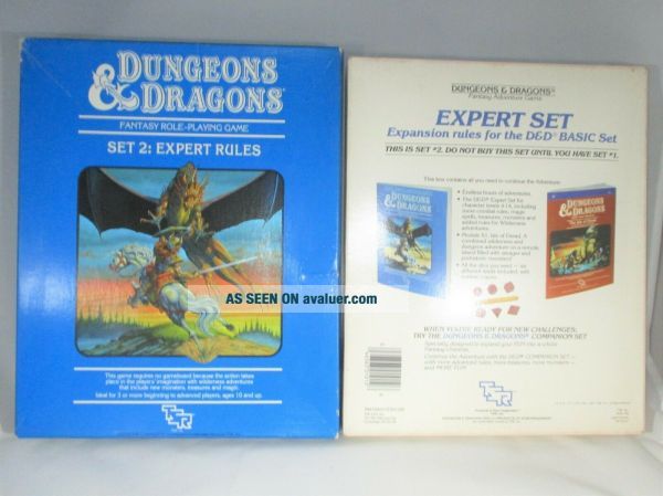 1983 TSR Dungeons & Dragons Game Expert Rules Blue Box Set 1012 Without ...