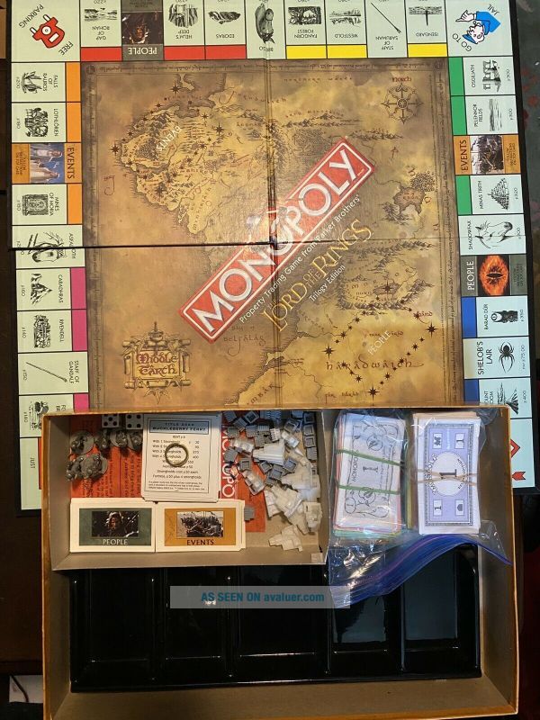 Monopoly Lord Of The Rings Trilogy Edition Board Game Complete 2003 ...