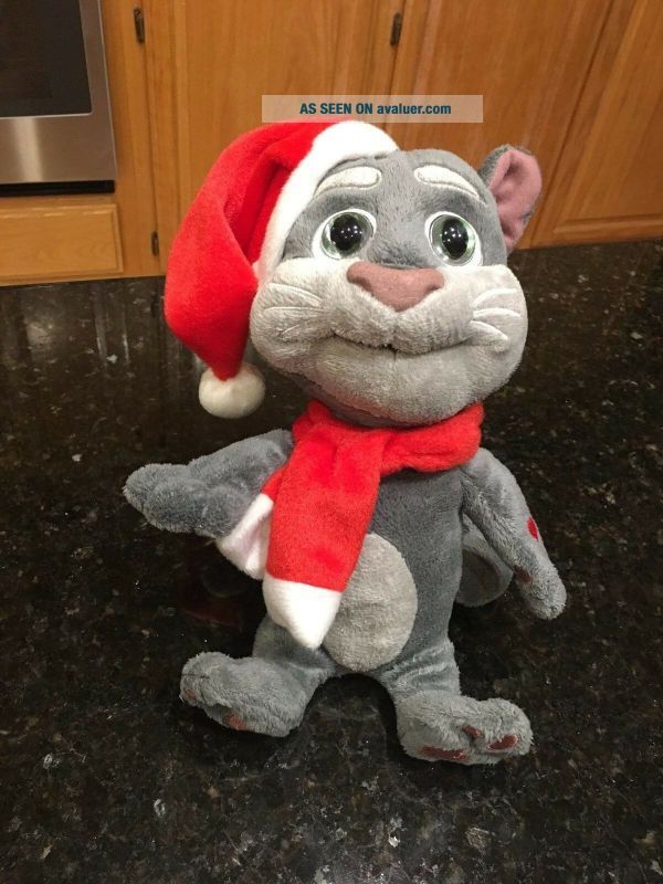 Talking Friends Tom Cat Christmas Santa Talk Back Plush Sound N Light ...