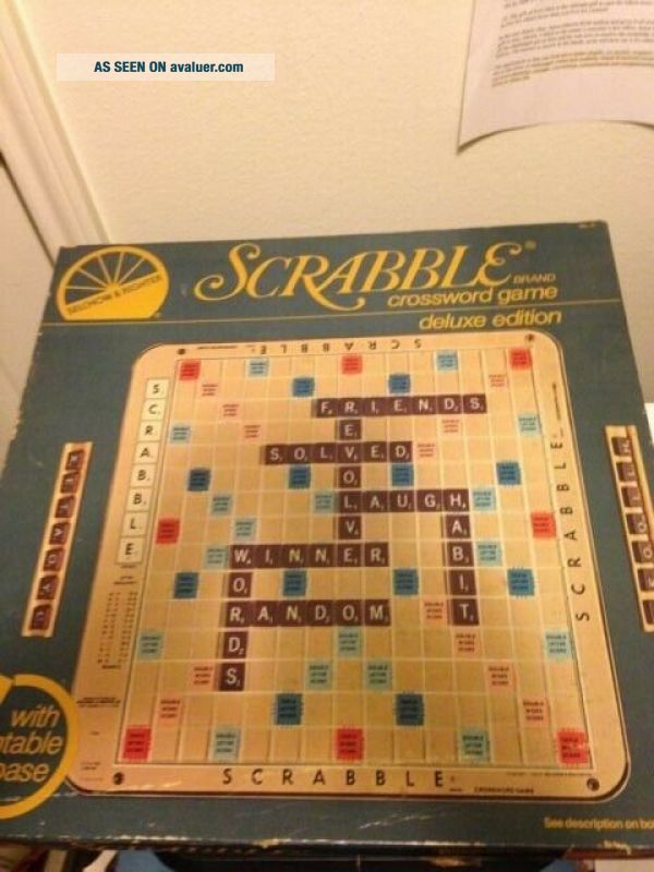 Vintage SCRABBLE 1982 Crossword Board Game Deluxe Edition Turntable ...