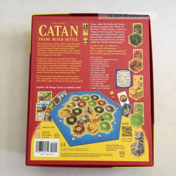Settlers Of Catan 5th Edition Board Game 2016 Complete 3071 Made In USA ...