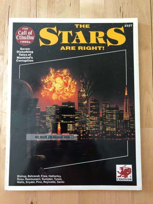 The Stars Are Right Call Of Cthulhu RPG Cthluhu Now Chaosium 1992 ...