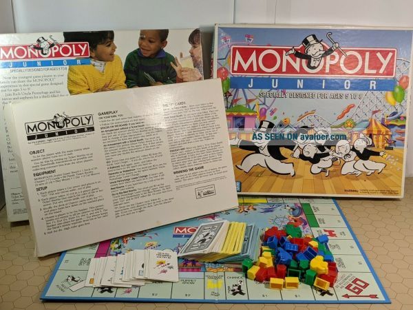 Monopoly Junior - Vintage Board Game 1990 Complete Parker Brothers ...
