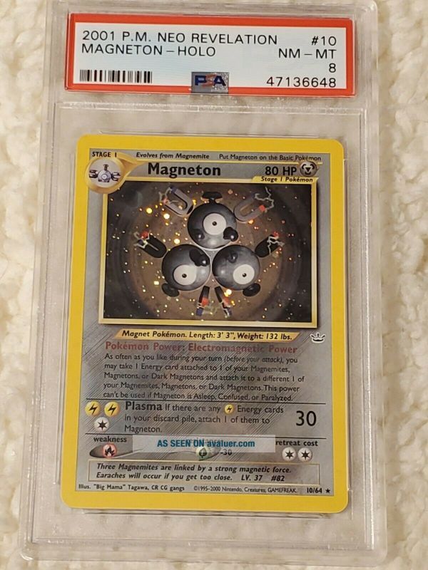 PSA 8 Magneton Holo 2001 Pokemon Neo Revelation 10/64 | #33770668