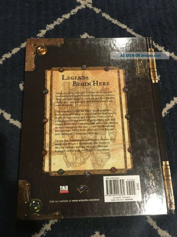 D&D Epic Level Handbook, Dungeons And Dragons 3rd Edition 2001 | #33720792